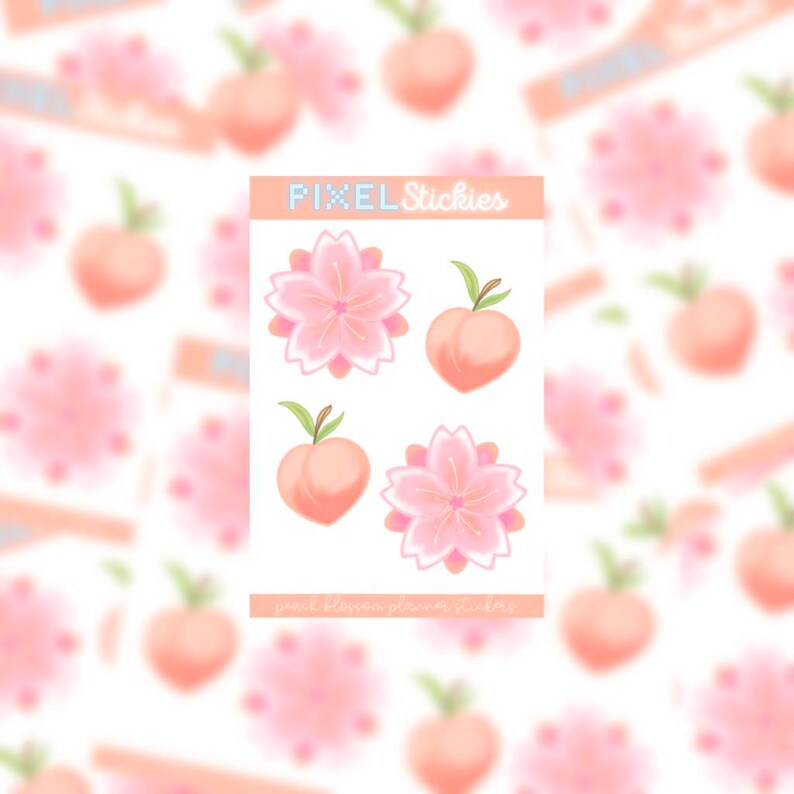 Peach Blossom Sticker Sheet - Matte - Etsy