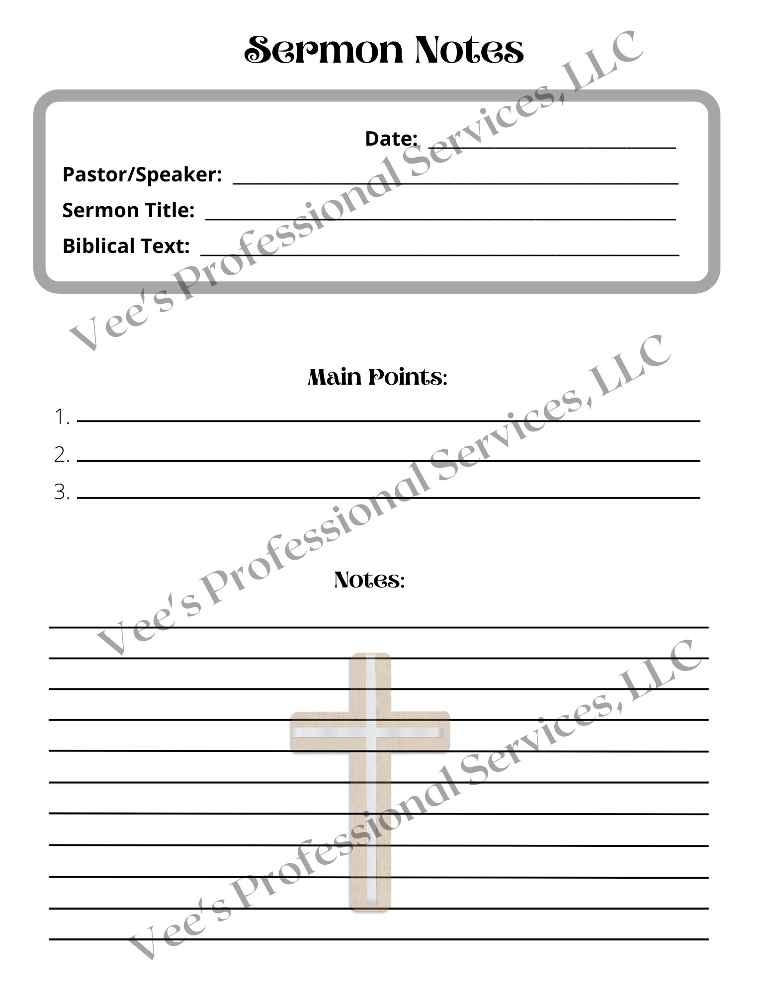 Bible Study & Sermon Notes Journal Pages - Etsy