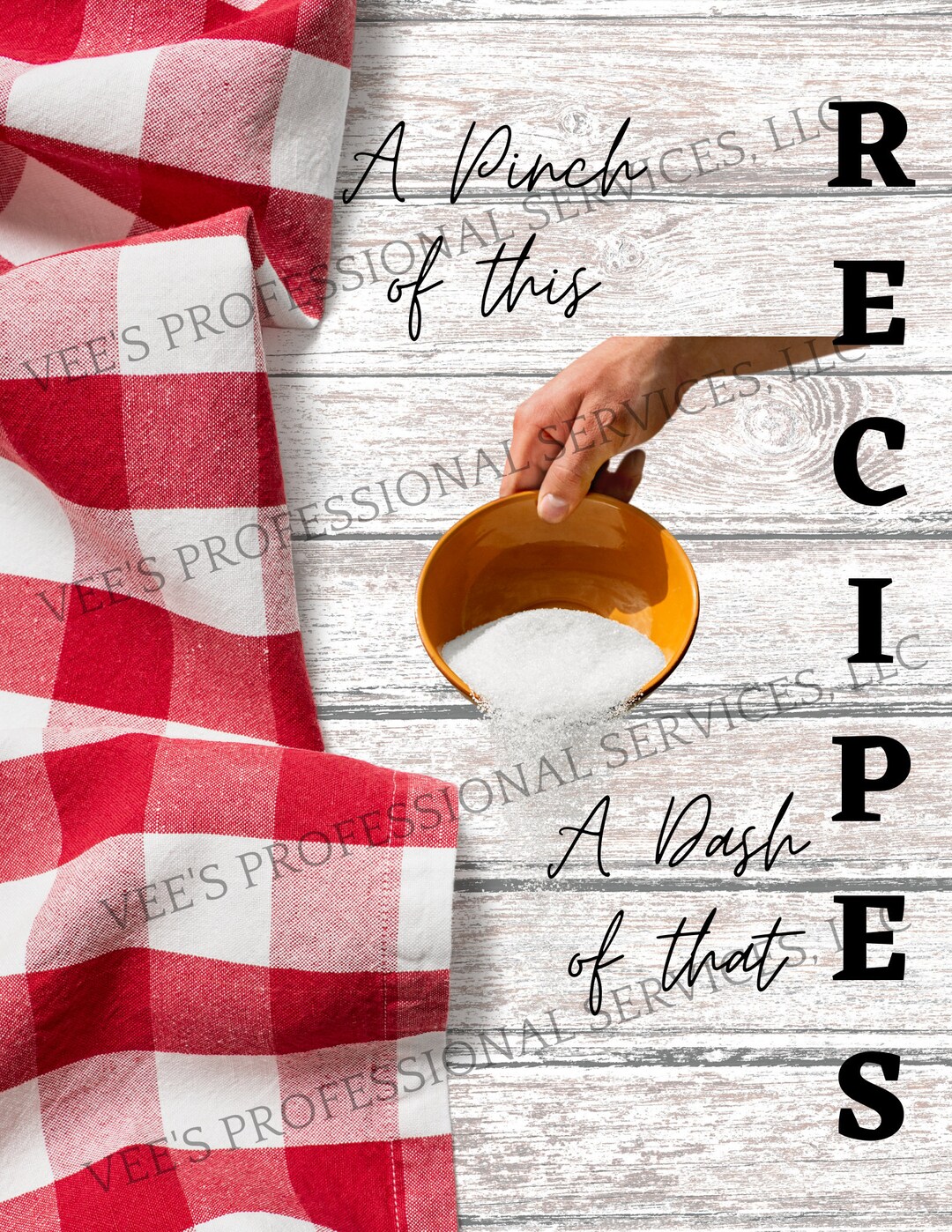 Recipe Book Front & Back Covers and Blank Recipe Page - Etsy