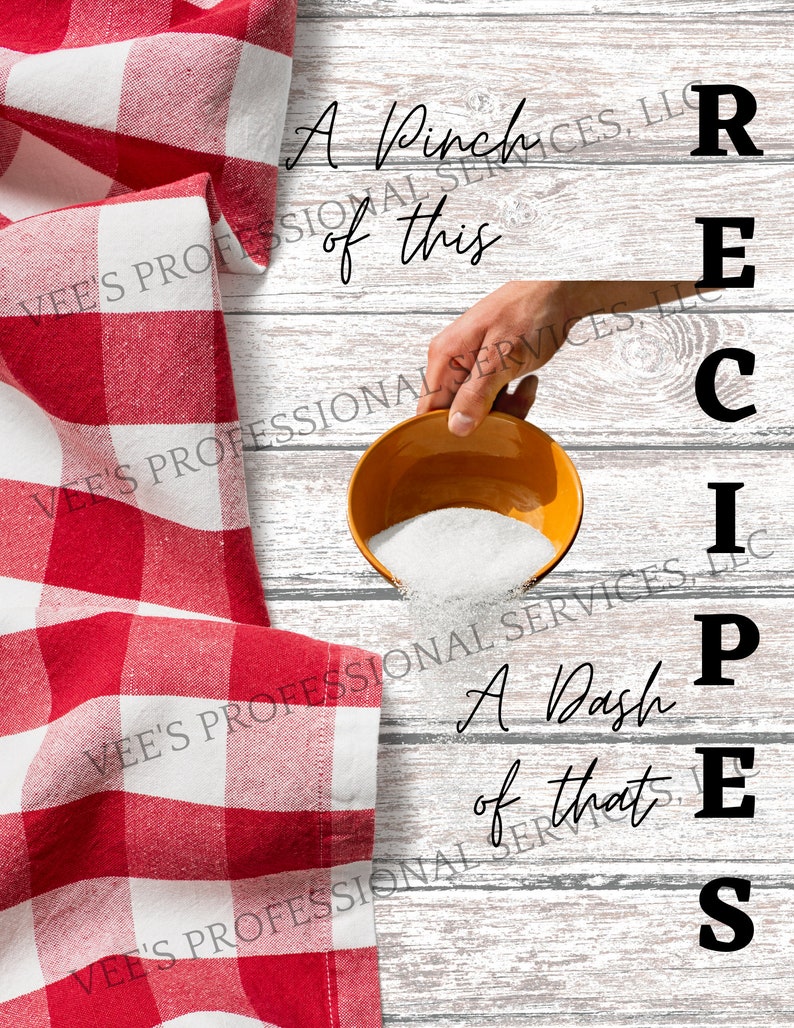 Recipe Book Front & Back Covers and Blank Recipe Page - Etsy