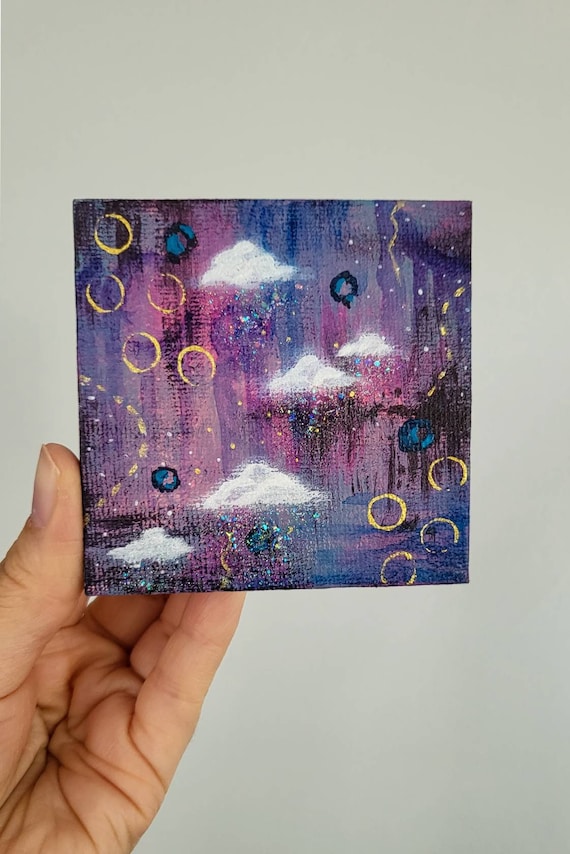 Tiny Art Small Painting Dreamy Aesthetic Mini Painting - Etsy