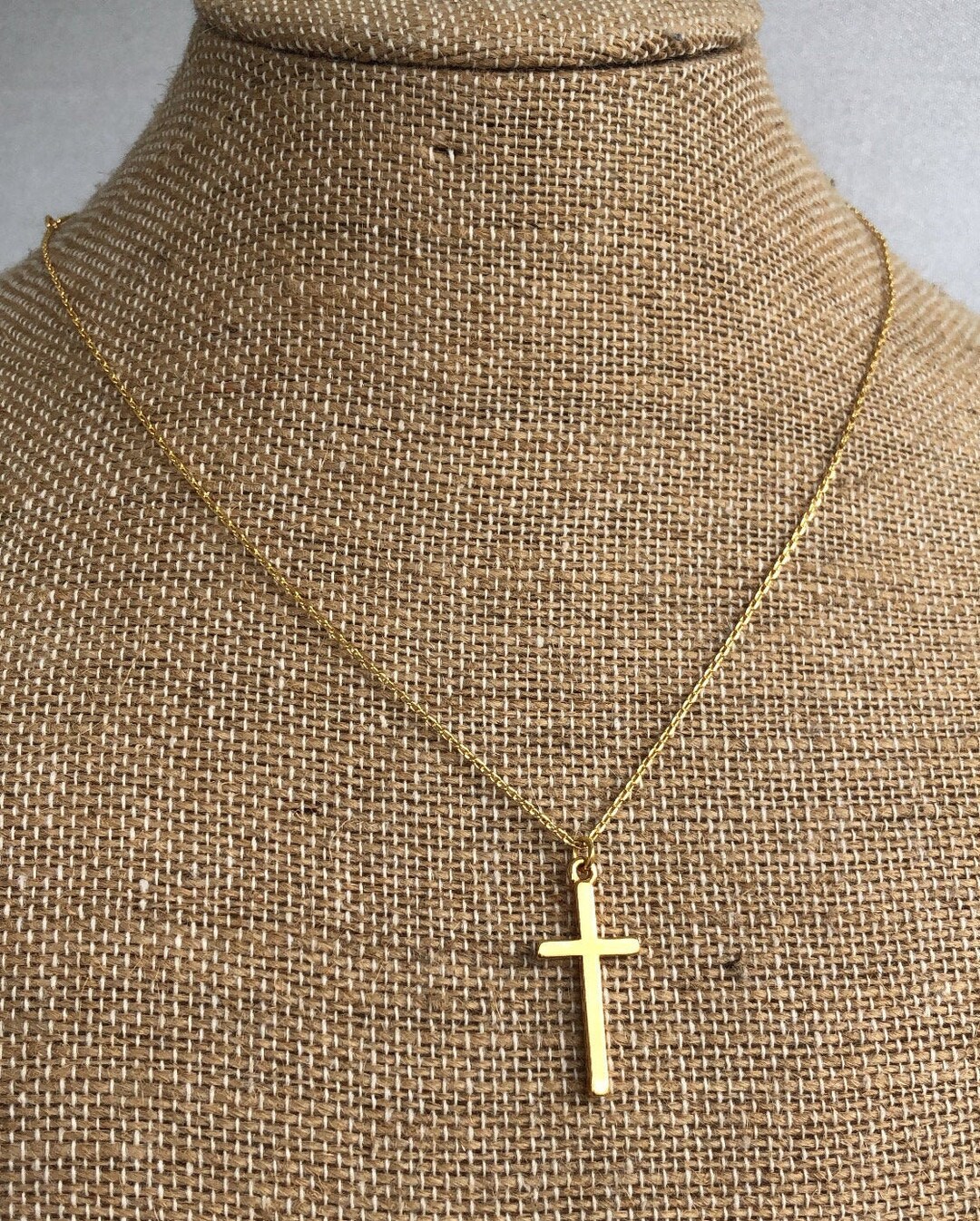 Collar La Cruz collar de cruz rellena de oro de 22K joyería latina ...