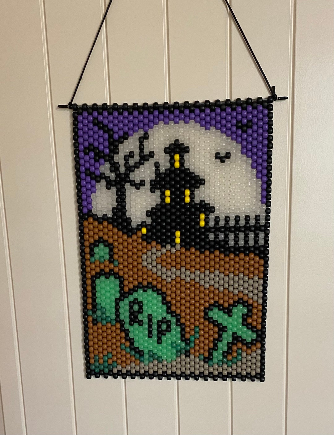 Haunted House Halloween Beaded Banner - Etsy