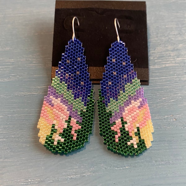 Northern Lights Beaded Earrings - Etsy