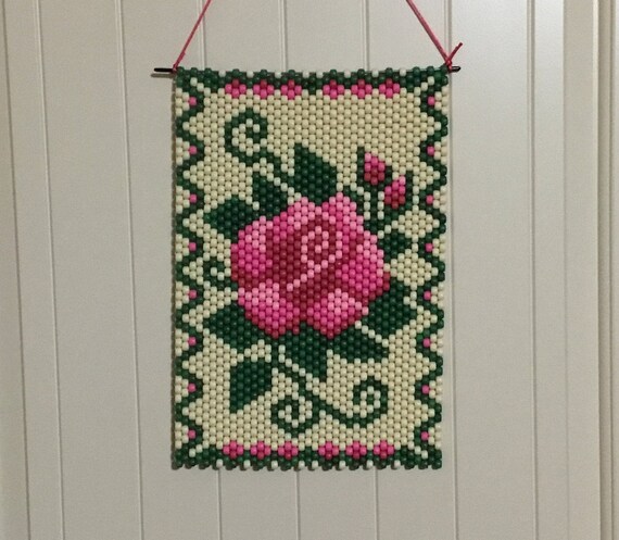 Pink Rose Beaded Banner - Etsy