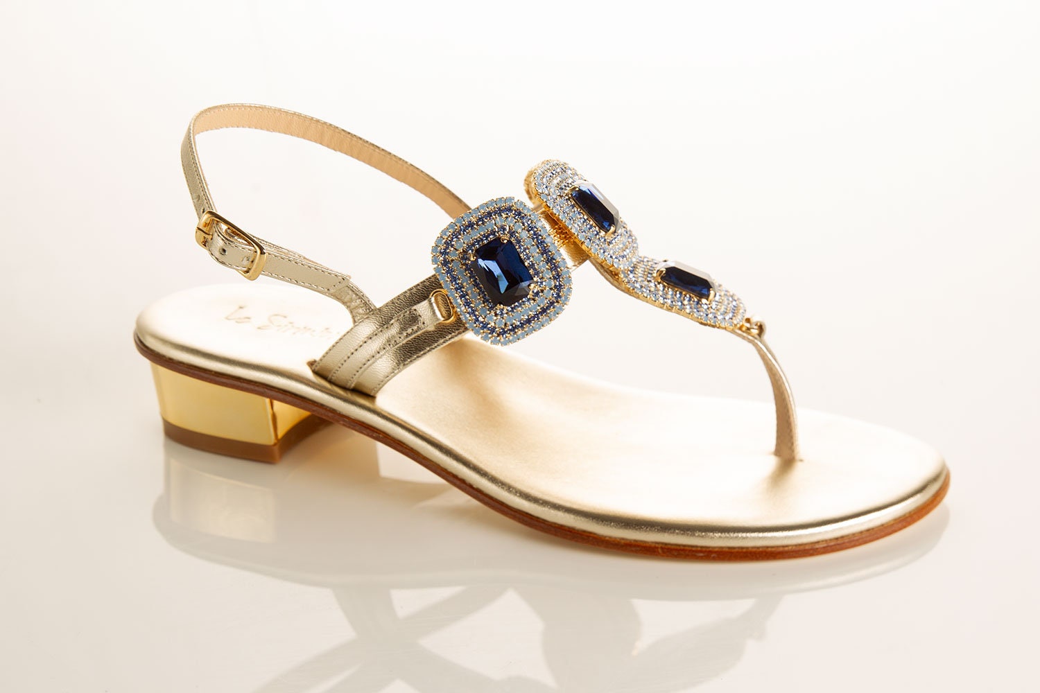 Oro Blue Sandals - Capri Sandals: Stunning Jewel Sandals With Blue ...