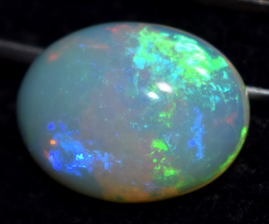 Rare Blue Fire + Galaxy Fire Beautiful Natural Ethiopian Opal Gemstone ...