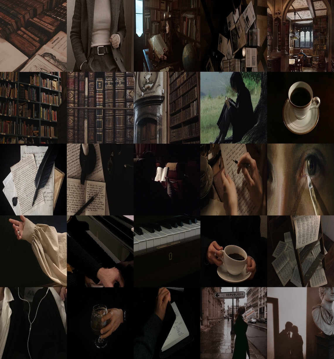 181 PC Dark Academia Wall Collage Kit, Dark Aesthetic Pictures, Wall ...