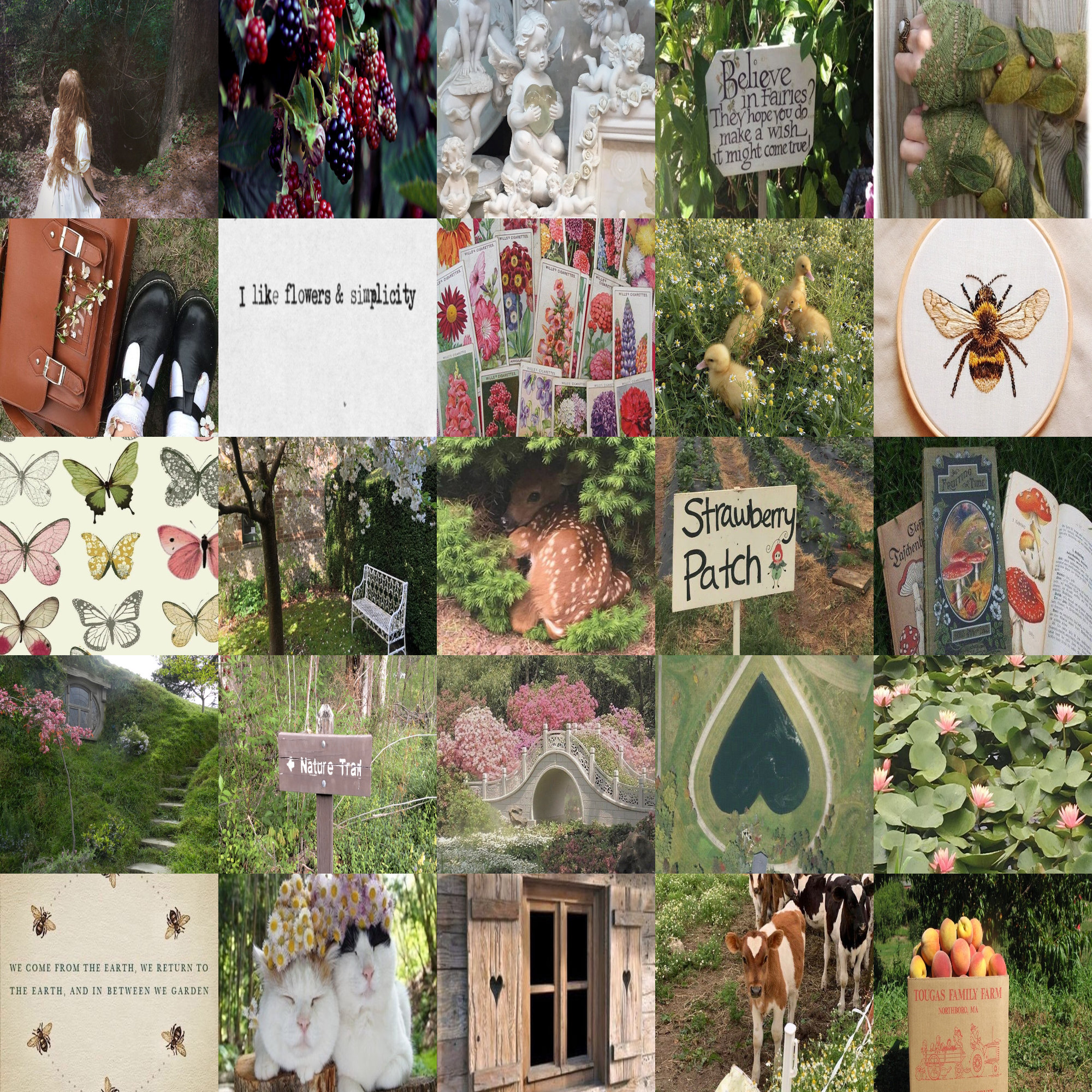 Cottage Core Wall Collage Kit, Fairy Aesthetic, Digital Room Decor ...