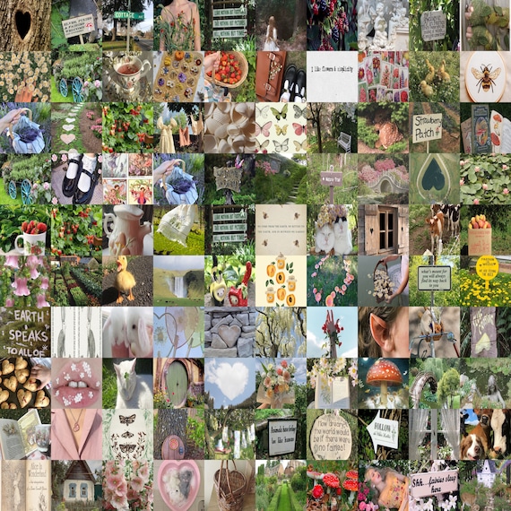 Cottage Core Wall Collage Kit Fairy Aesthetic Digital Room | Etsy Canada