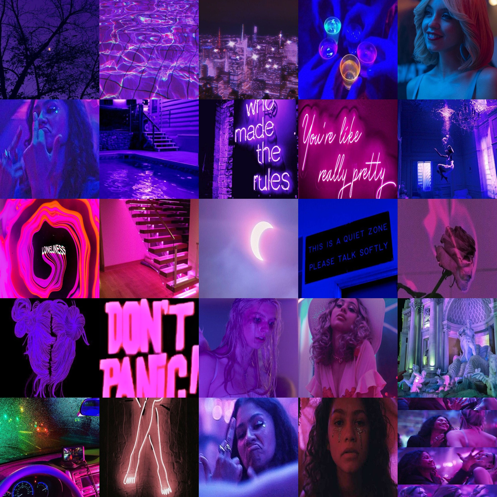 Euphoria Wall Collage Kit, Euphoria Aesthetic, Purple Collage, Pink ...