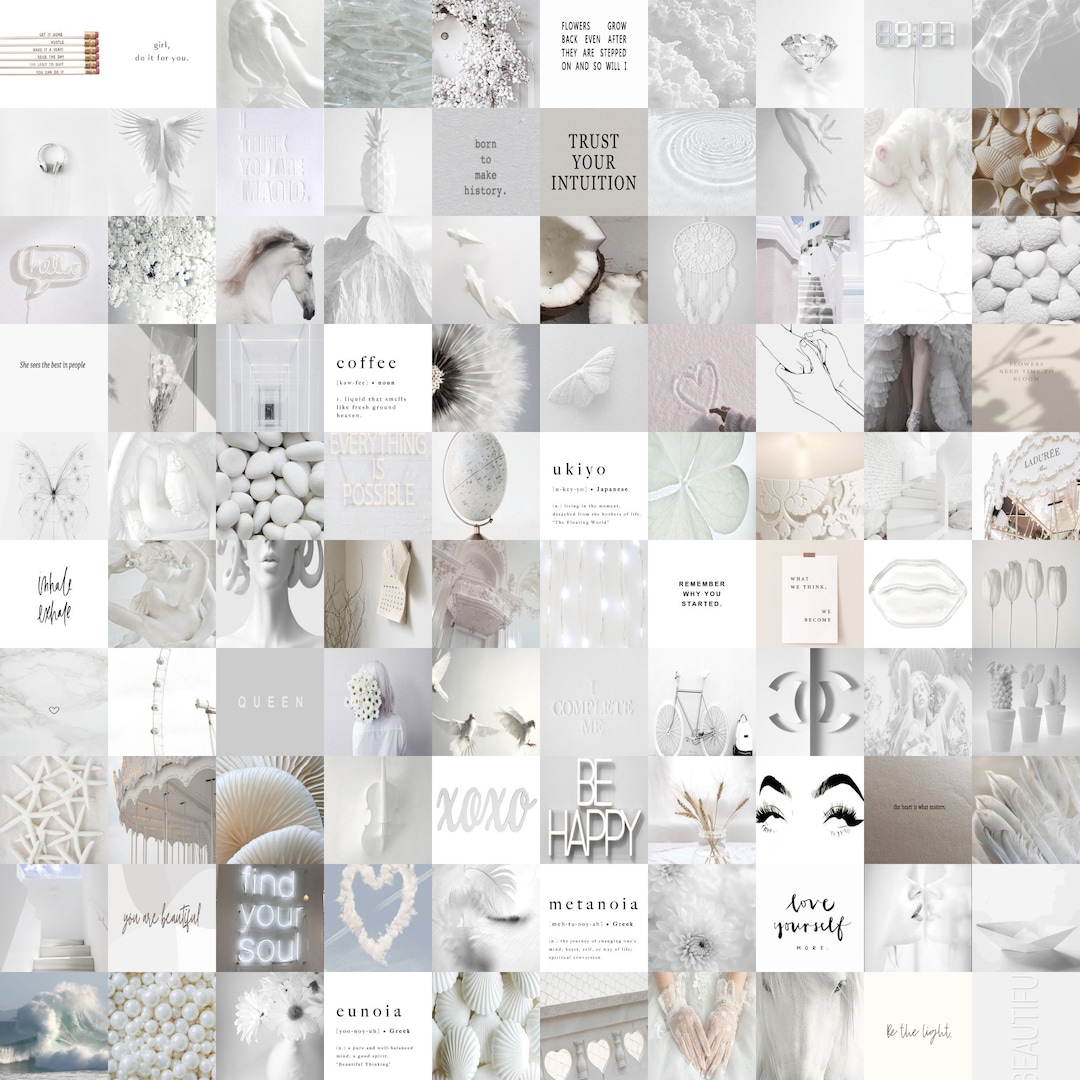 White Wall Collage Kit, White Collage Kit, White Wall Collage, White ...