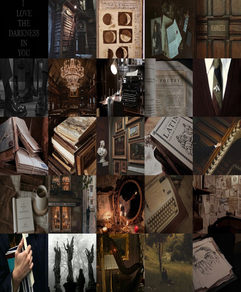 181 PC Dark Academia Wall Collage Kit, Dark Aesthetic Pictures, Wall ...