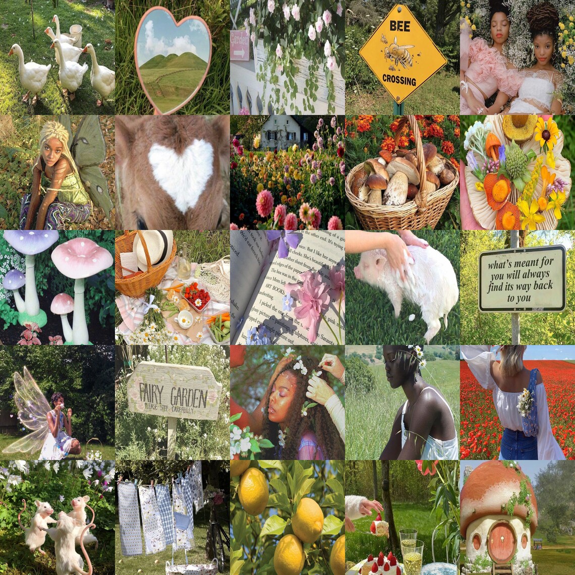 Cottage Core Wall Collage Kit Fairy Aesthetic Digital Room - Etsy Canada