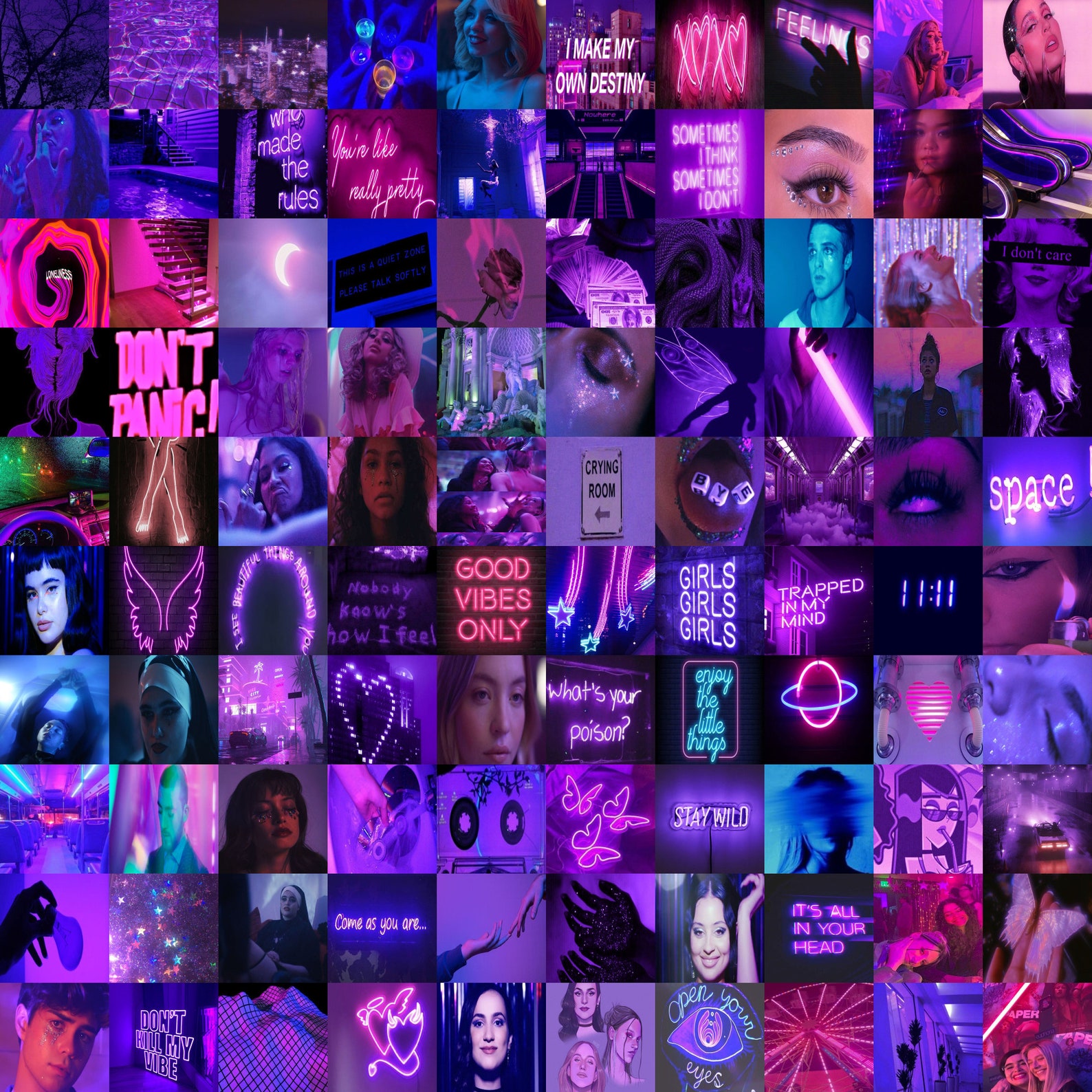 Euphoria Wall Collage Kit, Euphoria Aesthetic, Purple Collage, Pink ...