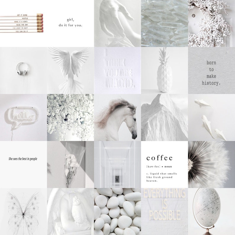 White Wall Collage Kit, White Collage Kit, White Wall Collage, White ...