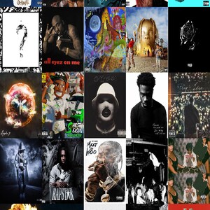 Rap Album Covers Wall Collage Kit, Music Wall Collage, Aesthetic Wall ...
