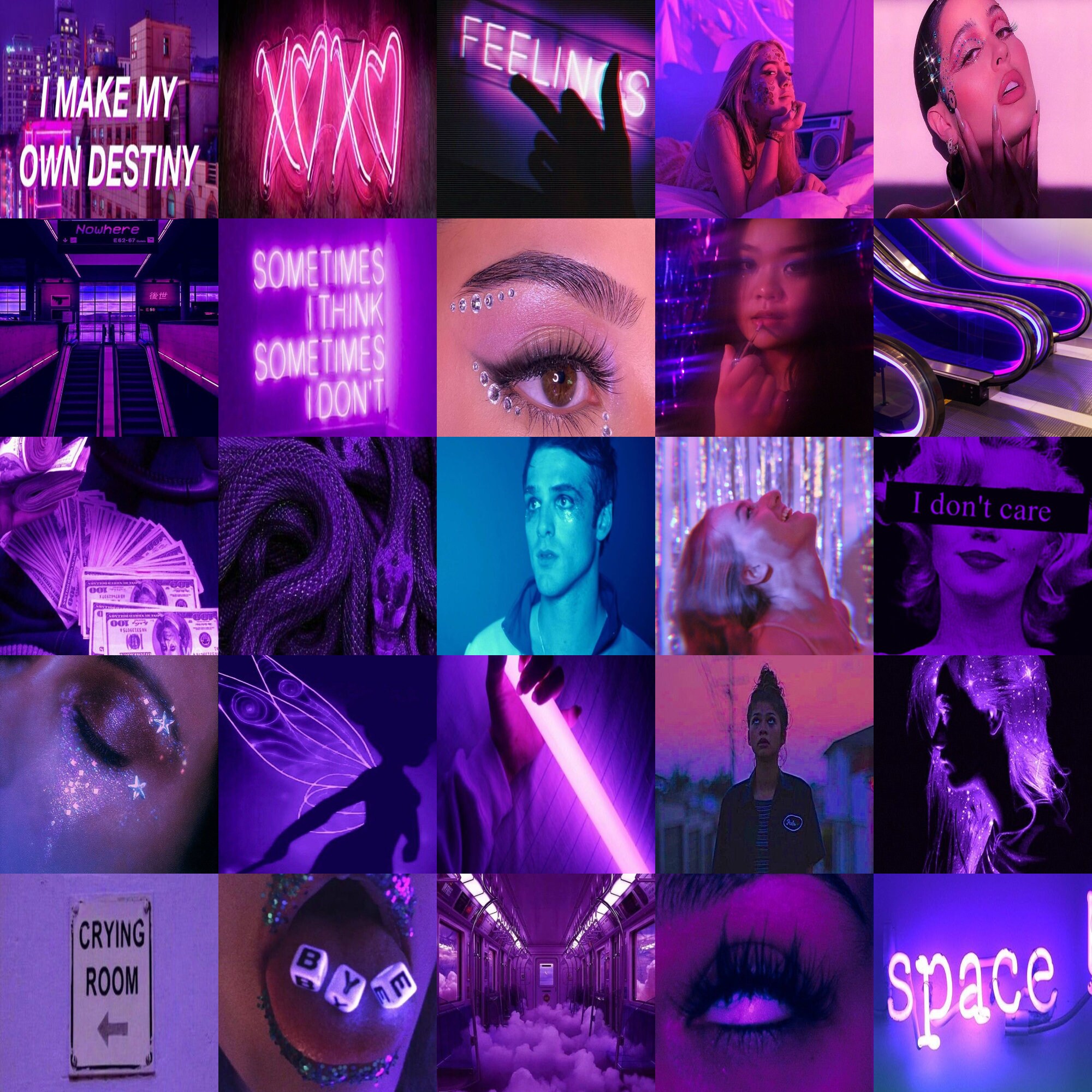 Euphoria Wall Collage Kit, Euphoria Aesthetic, Purple Collage, Pink ...