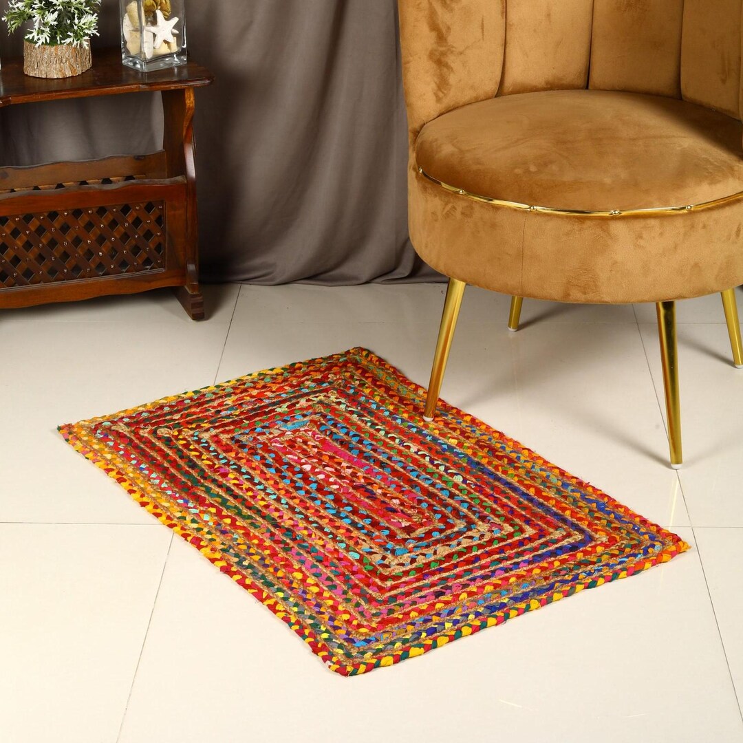 Hand-loomed Recycled Chindi Rugs/ Hand Weaved Colorful Cotton Rugs ...