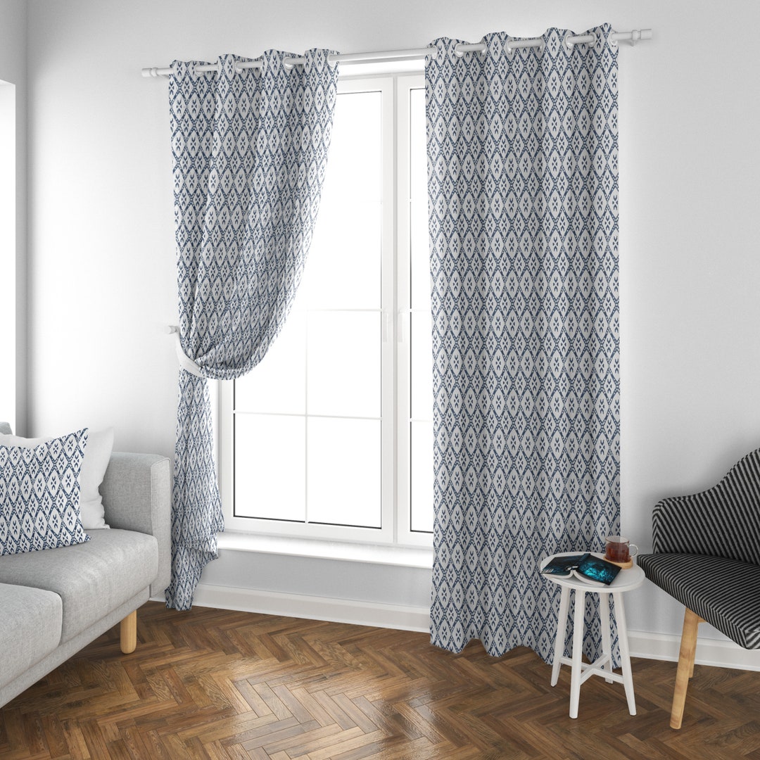 Beautiful Block Print Curtain Classy Eyelet Curtain for - Etsy