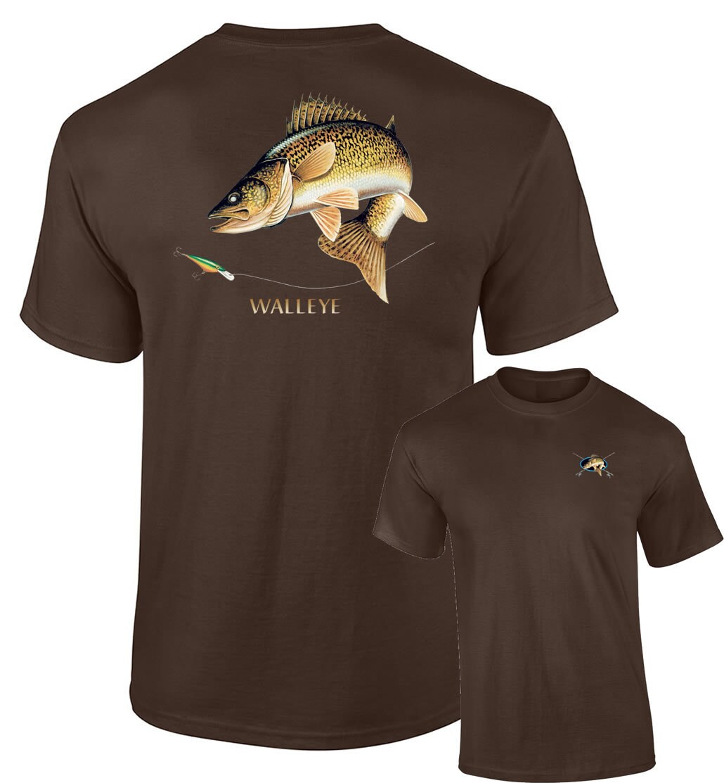 Walleye T-shirt, Walleye Chasing Lure Shirt , Fishing Tshirt, Fishing ...