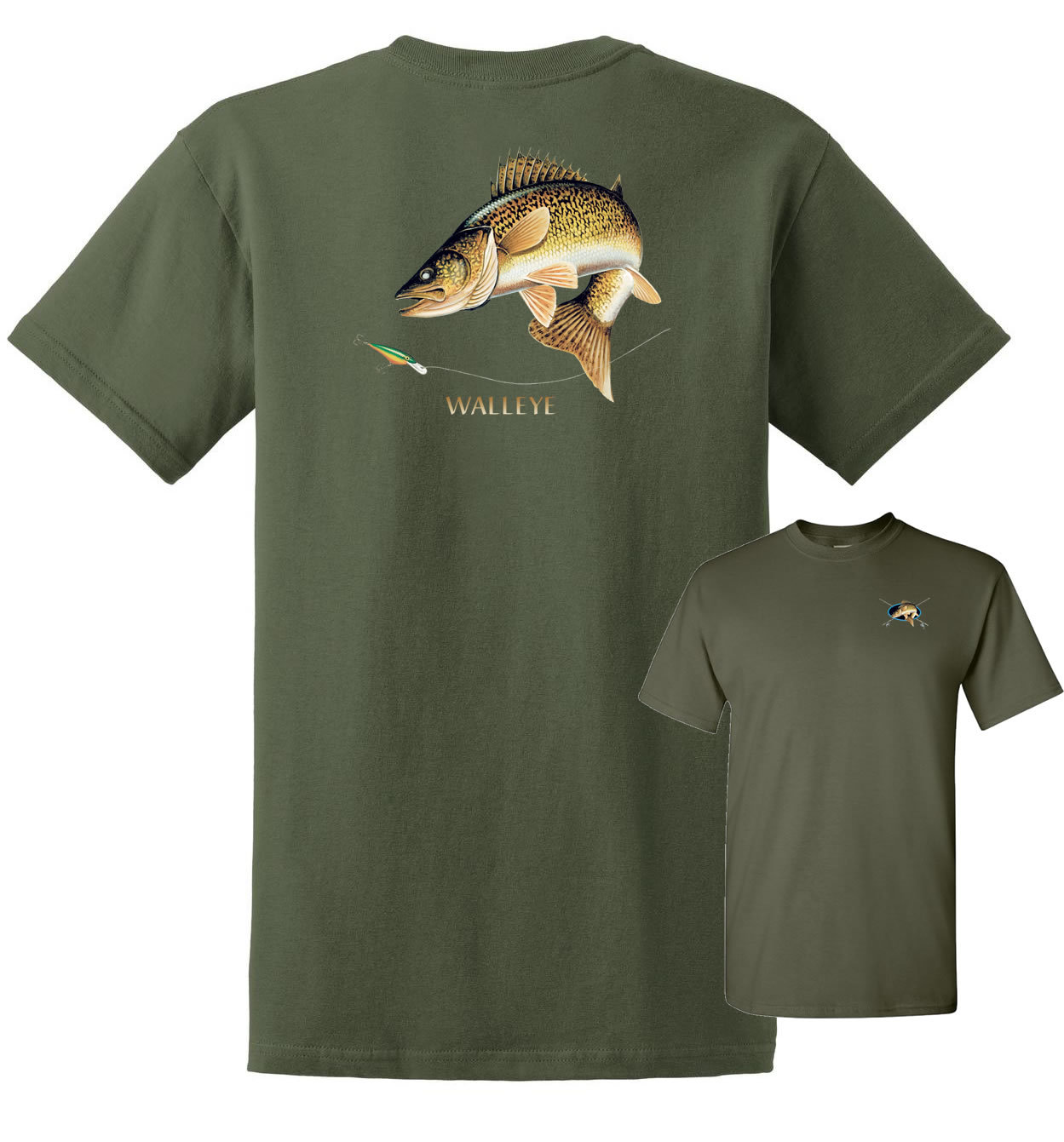 Walleye T-shirt, Walleye Chasing Lure Shirt , Fishing Tshirt, Fishing ...
