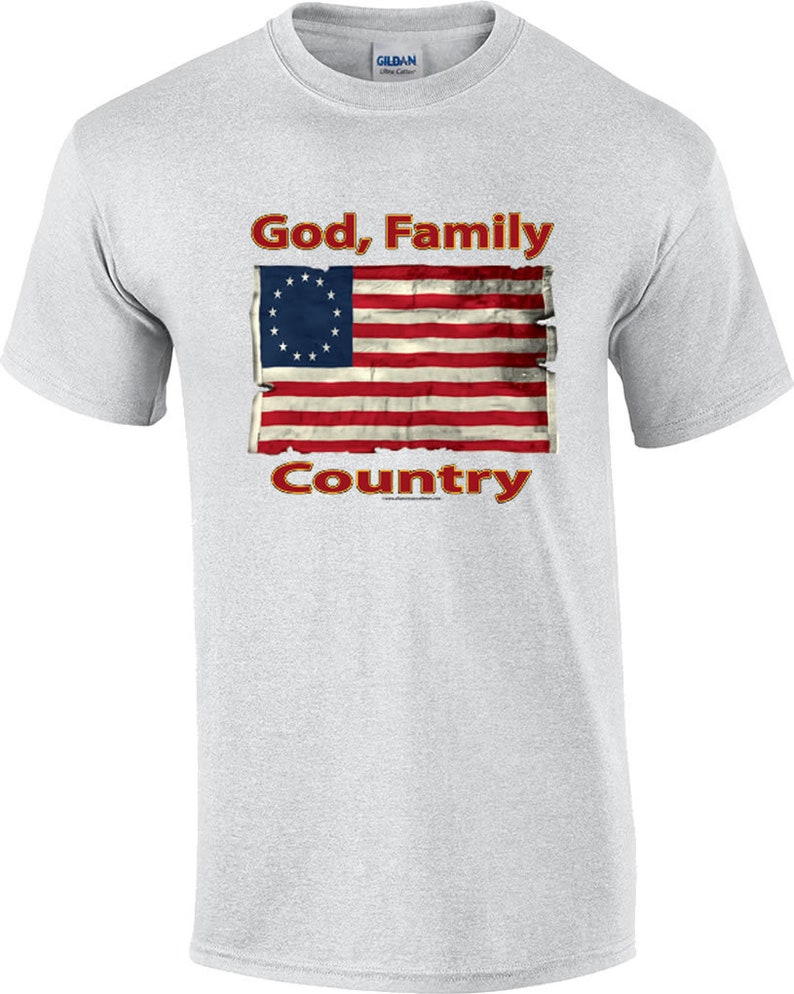 Patriotic 13 Star Flag Christian God Family Country T-shirt - Etsy