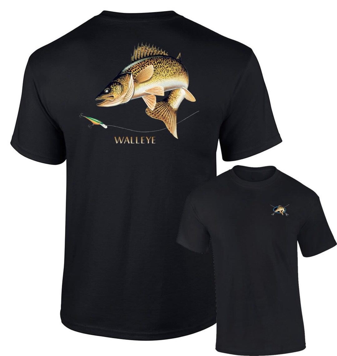 Walleye T-shirt, Walleye Chasing Lure Shirt , Fishing Tshirt, Fishing ...