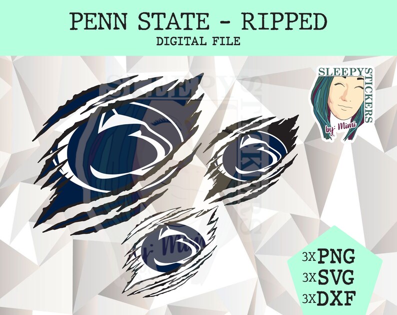 Penn State Ripped SVG PNG DXF - Etsy