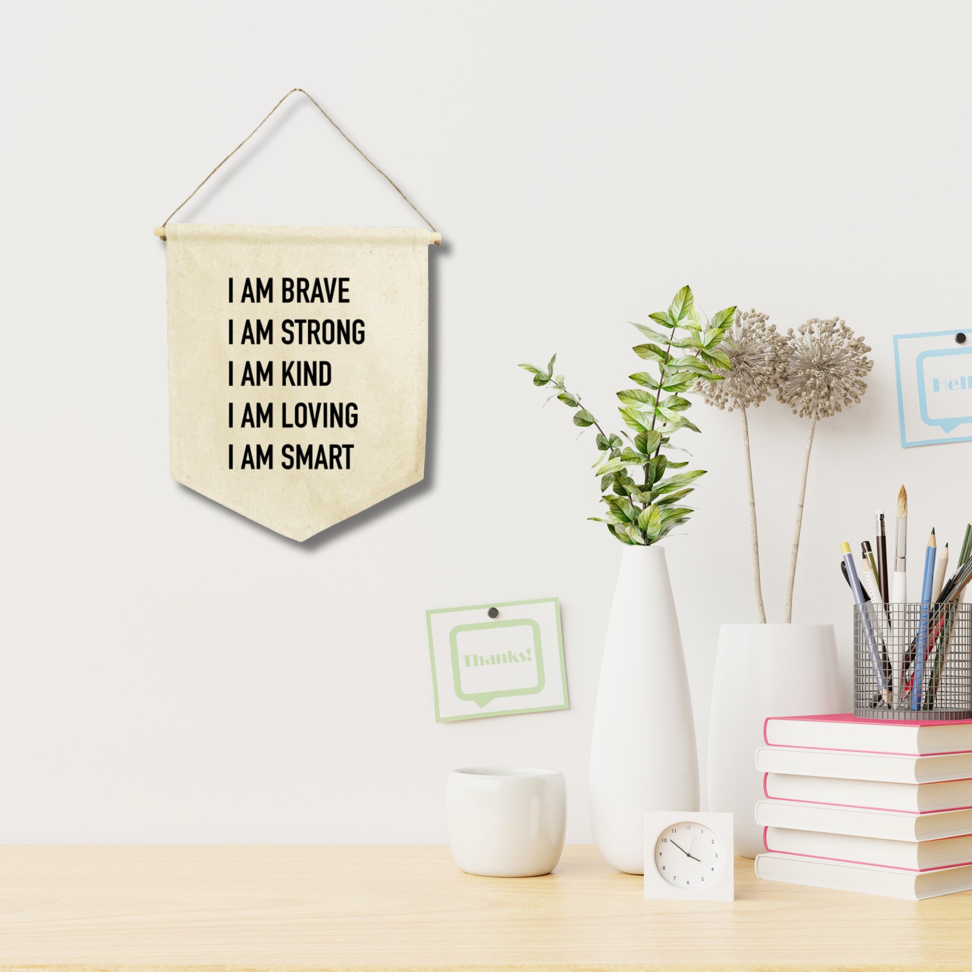I Am Brave I Am Strong Wall Art Positive Affirmations Banner Decor ...
