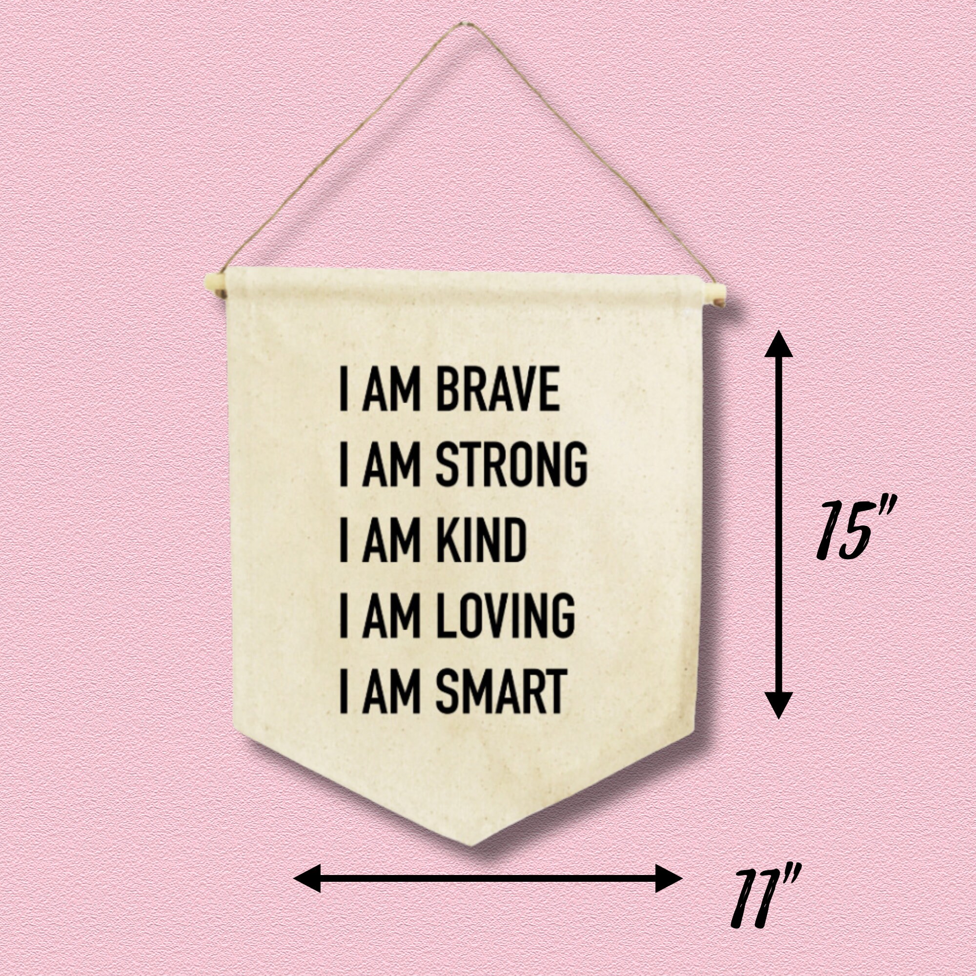 I Am Brave I Am Strong Wall Art | Positive Affirmations Banner | Decor ...