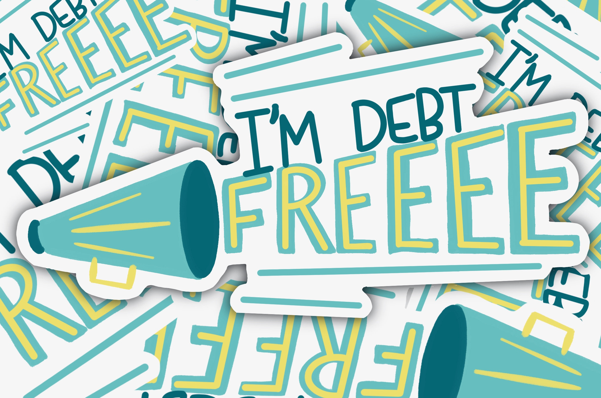 Debt Free Scream WATERPROOF Sticker Debt Free Celebration Decal ...
