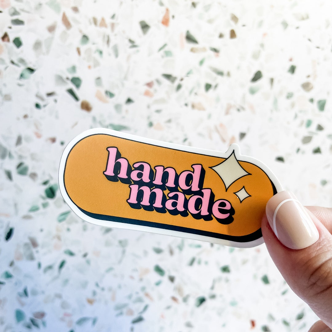 Vinyl "handmade" Badge DISHWASHER SAFE Sticker | Gift for Crafters ...