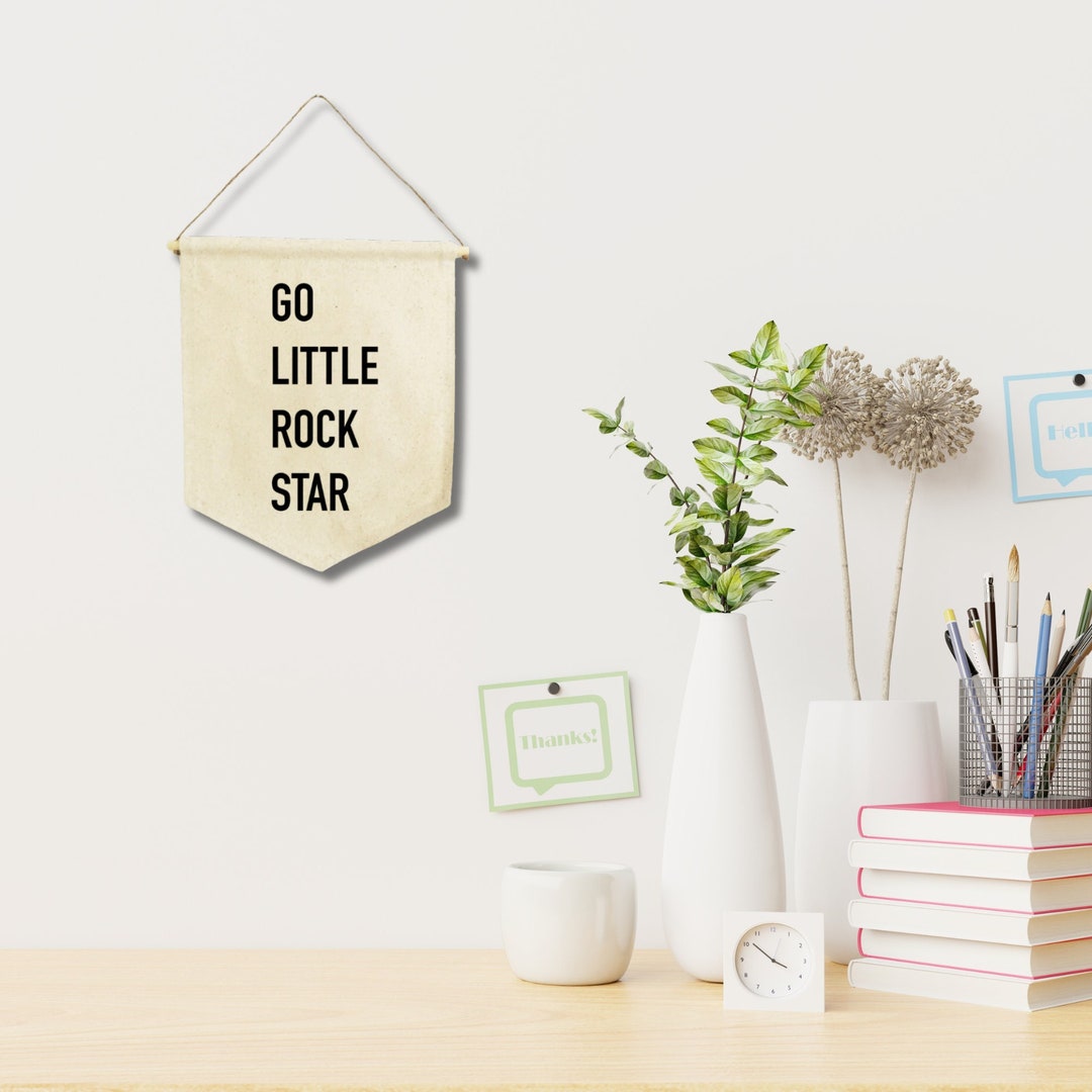 Go Little Rock Star Cotton Canvas Banner | Kids Room Decor - Etsy