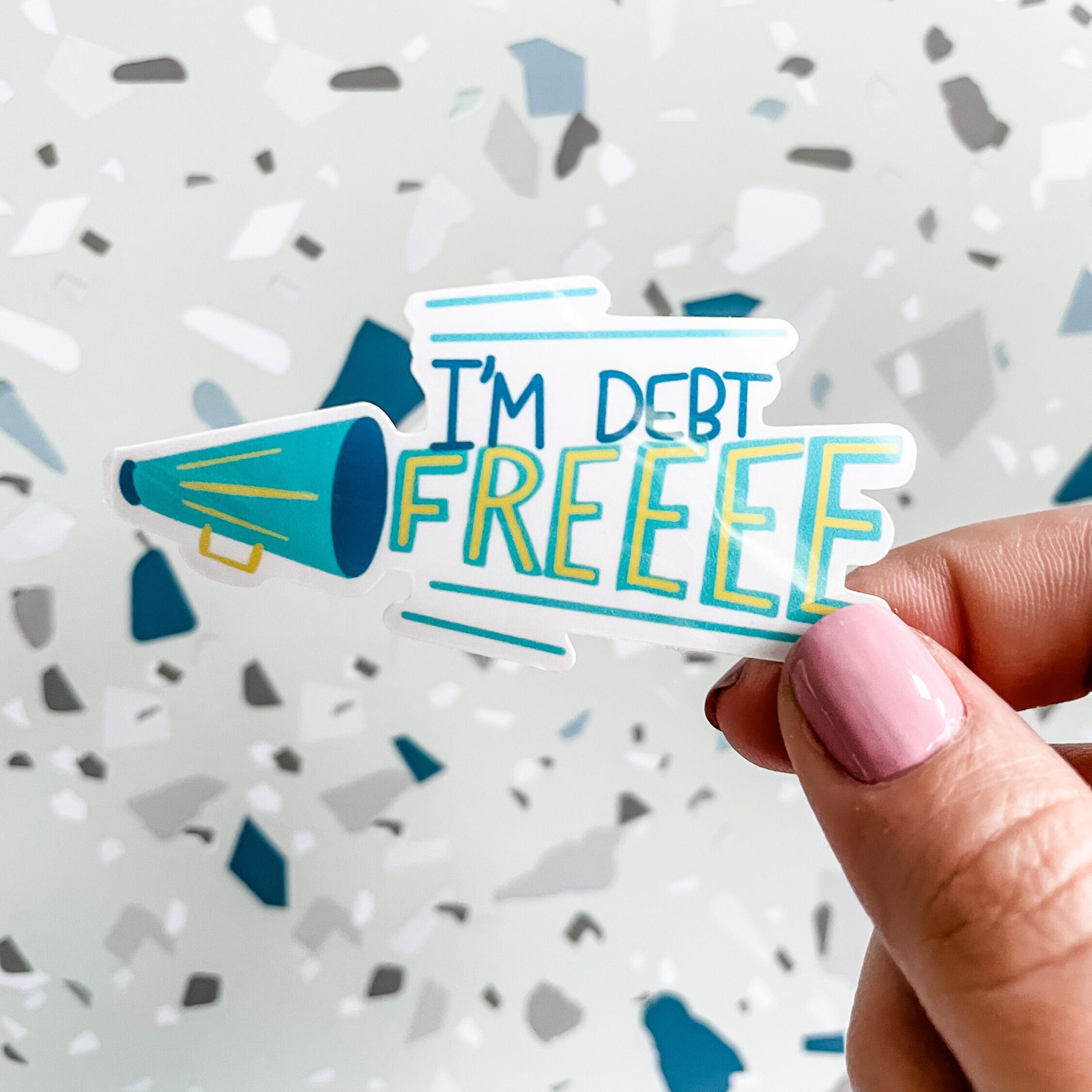 Debt Free Scream WATERPROOF Sticker Debt Free Celebration Decal ...