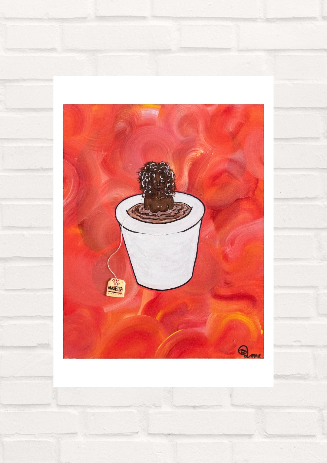 ANXIETEA - 11x14 Inch - Surreal Art Print of Woman in Teacup | Mental ...