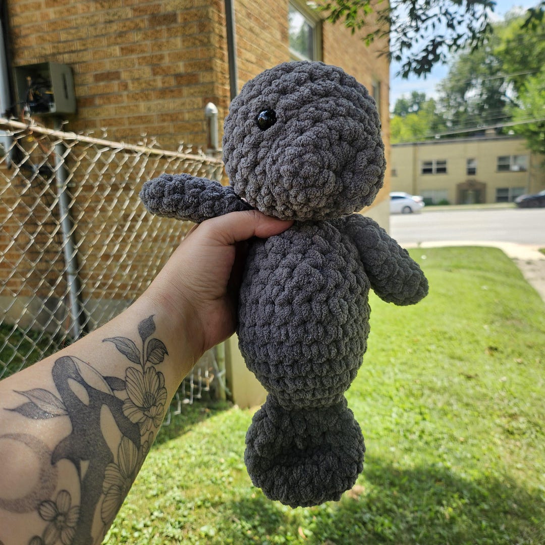 Crochet Baby Manatee, Sea Cow, Snuggler, Manatee Stuffed Animal, Cuddly ...