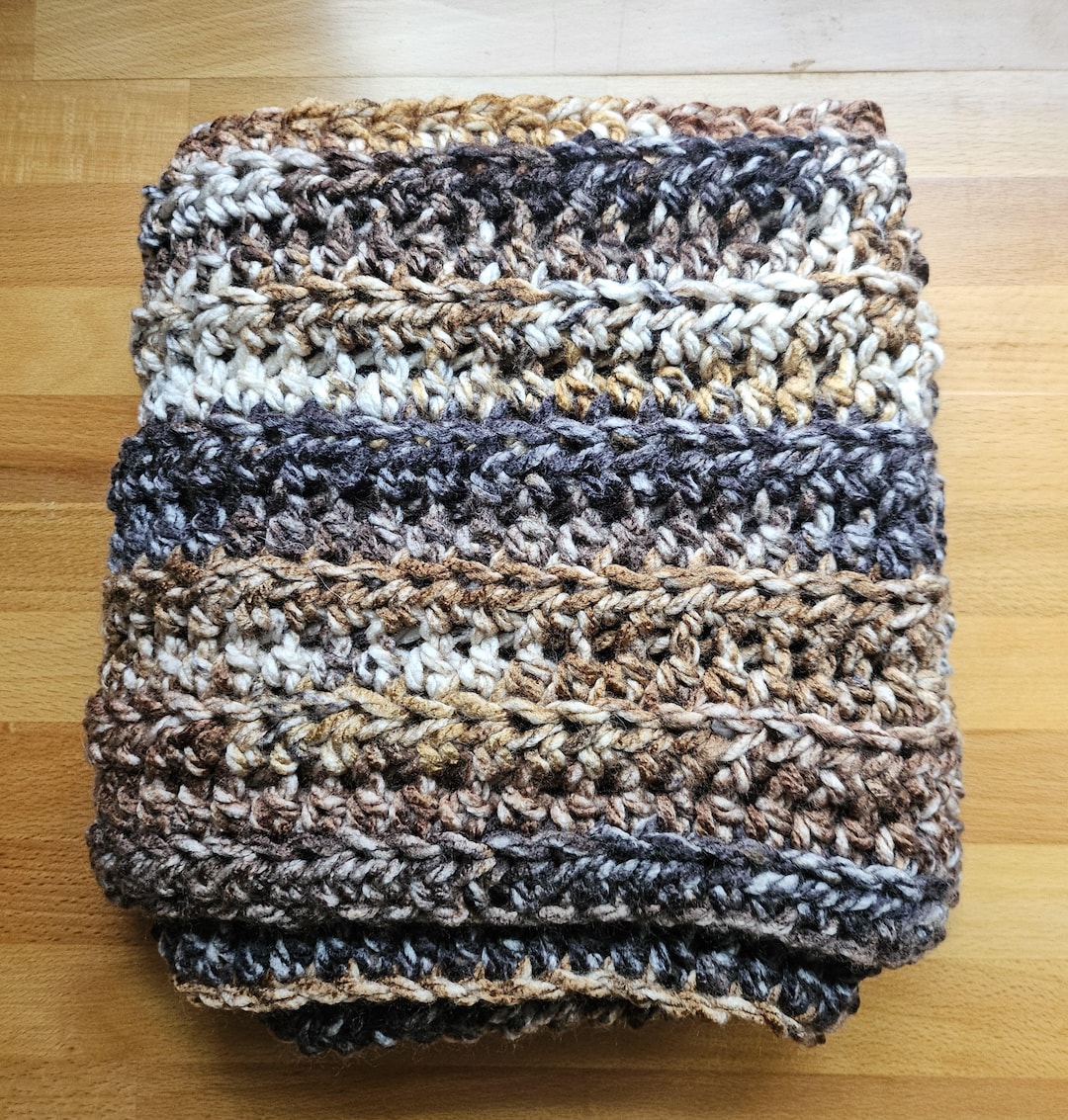 Crochet Cowl, Infinity Scarf, Hand Crocheted Adult Chunky Textured ...