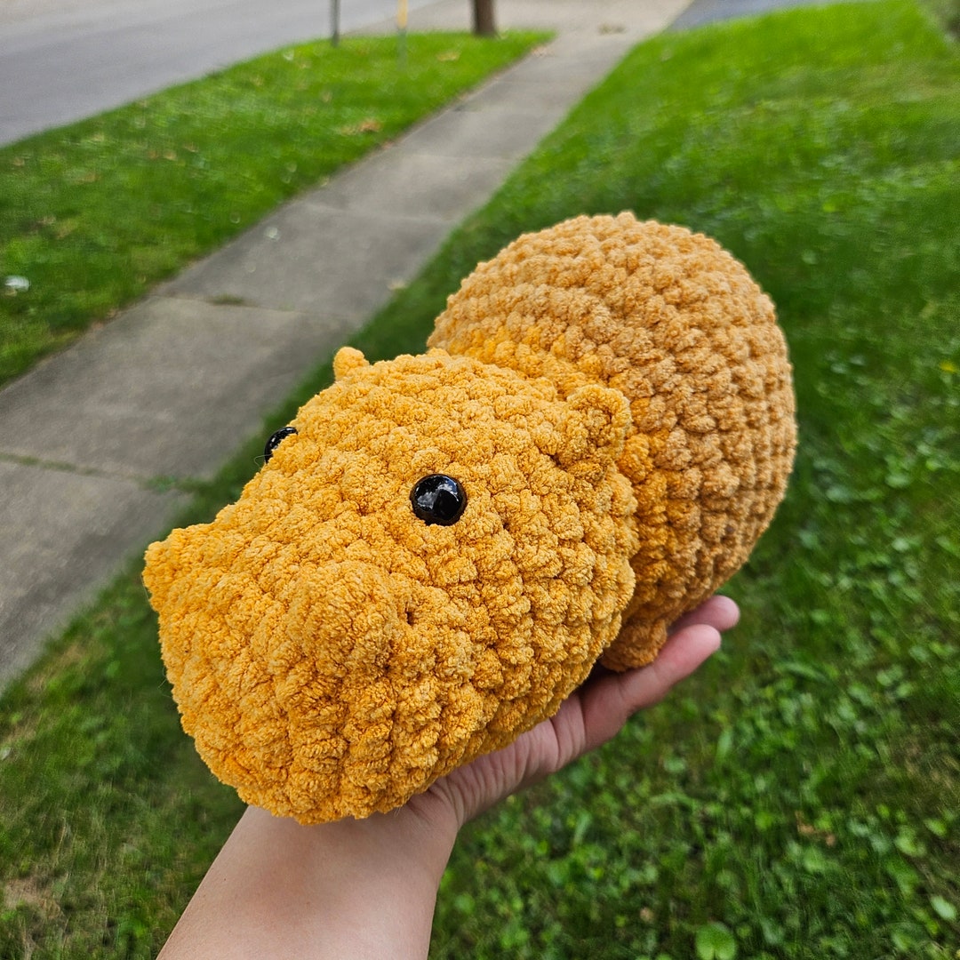 Crochet Hippo Plushie, Hippopotamus, Hippo Stuffed Animal, Chunky ...