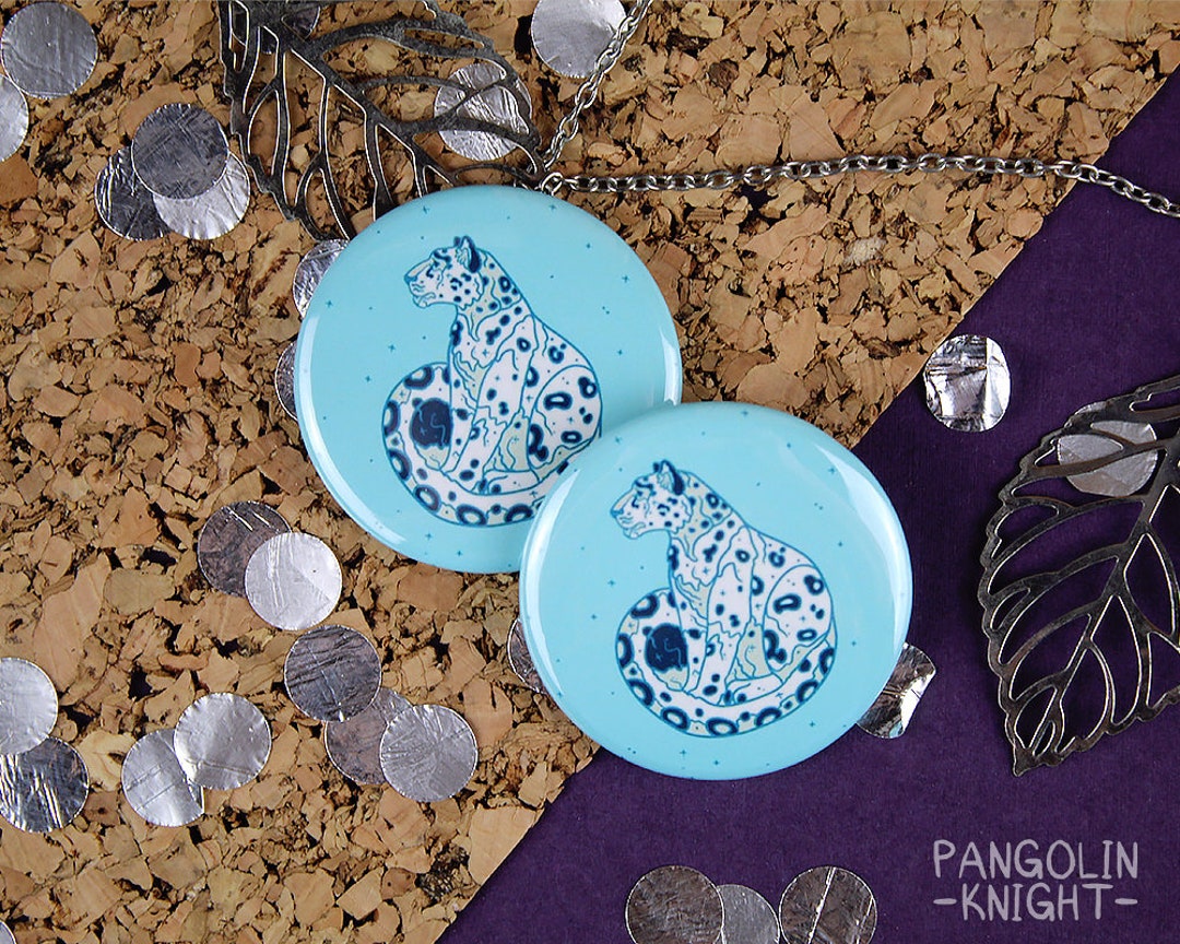 Snow Leopard Pin/magnet - Etsy