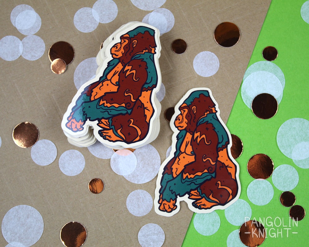 Gorilla Vinyl Sticker - Etsy