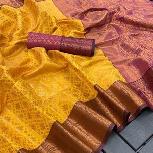 Kubera Pattu Silk Saree for Women,indian Silk Saree, South Indian Saree ...
