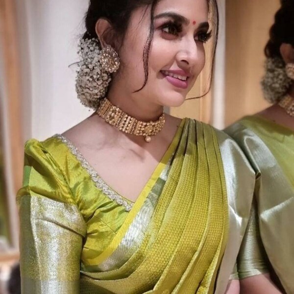 Silver Boarder Saree - Etsy