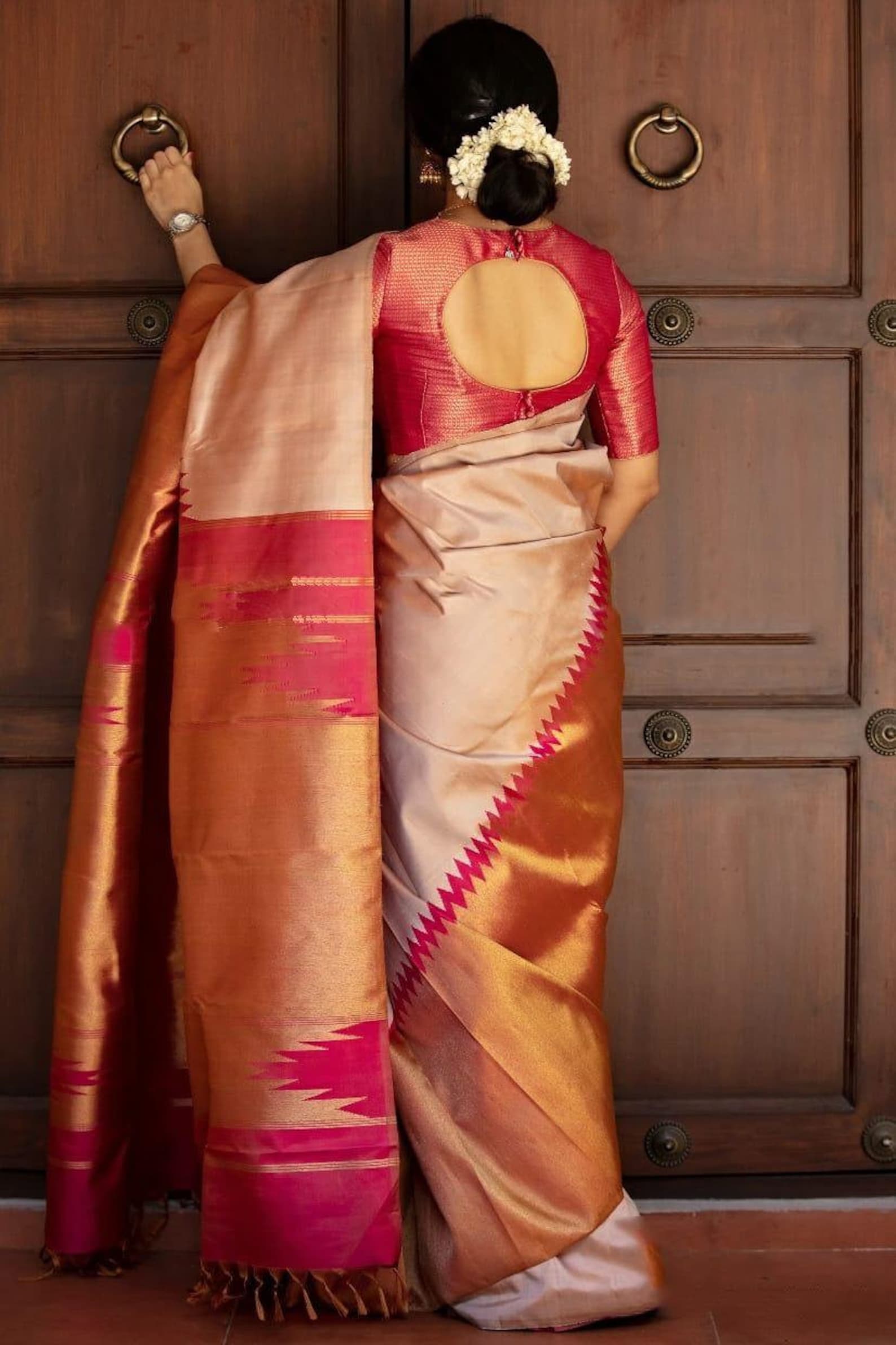 Buy Indian Kanchipuram Soft Silk Weaving Work Saree With Online in India - Etsy