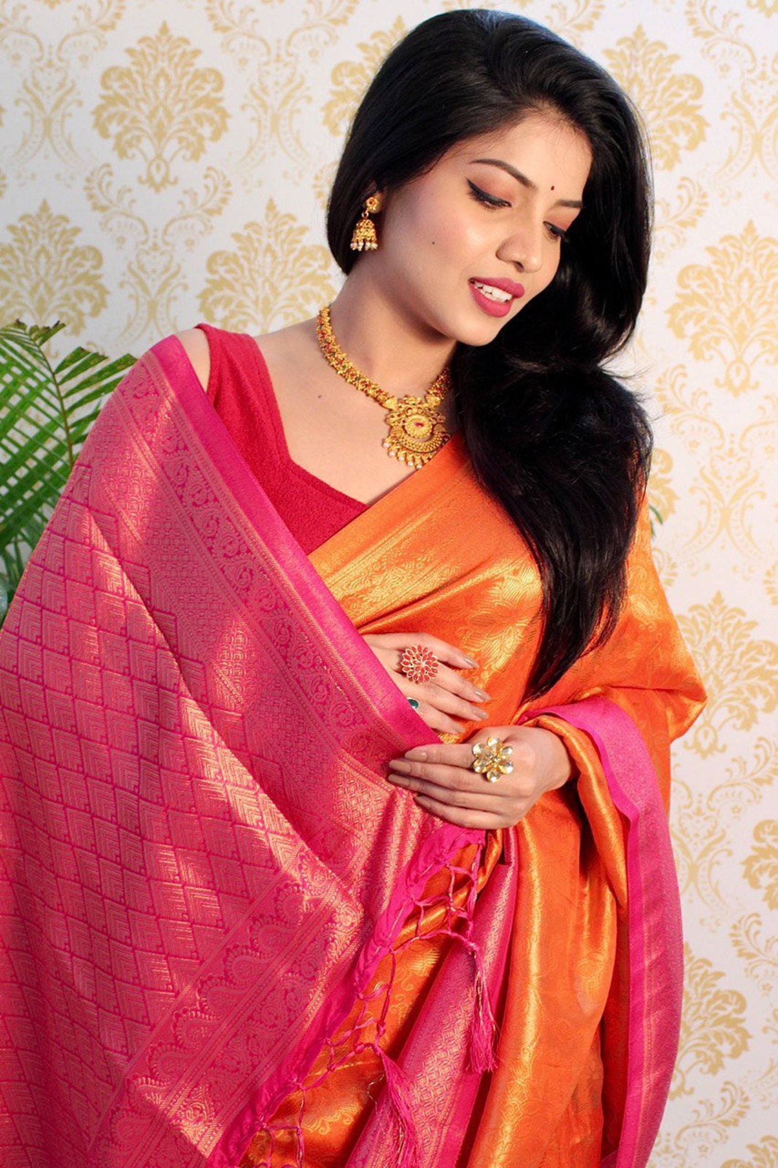 Haldi Special Soft Silk Indian Wedding Saree for - Etsy