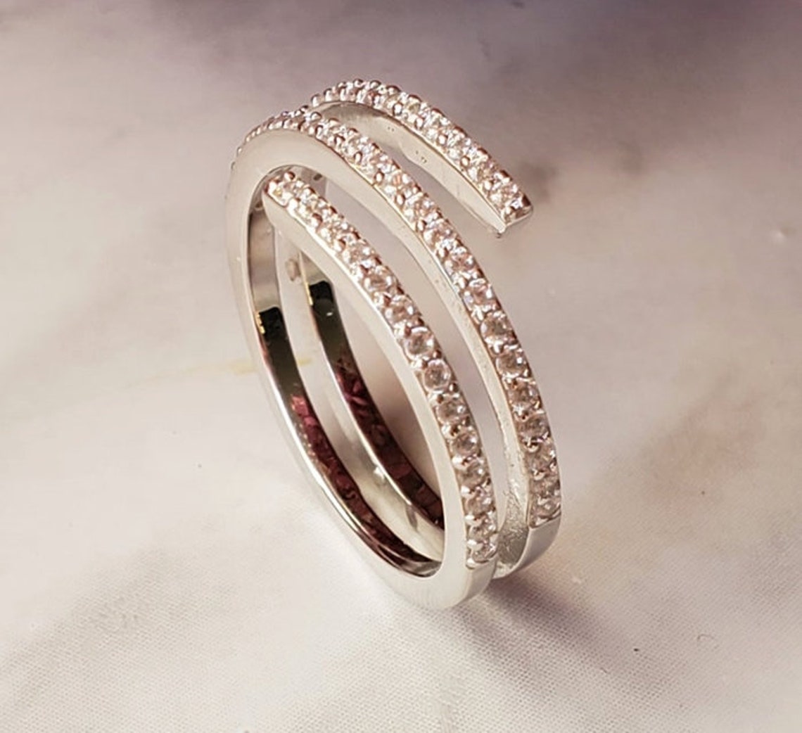 Spiral Wrap Around Diamond Ring Open Wrap Spiral Ring Full | Etsy