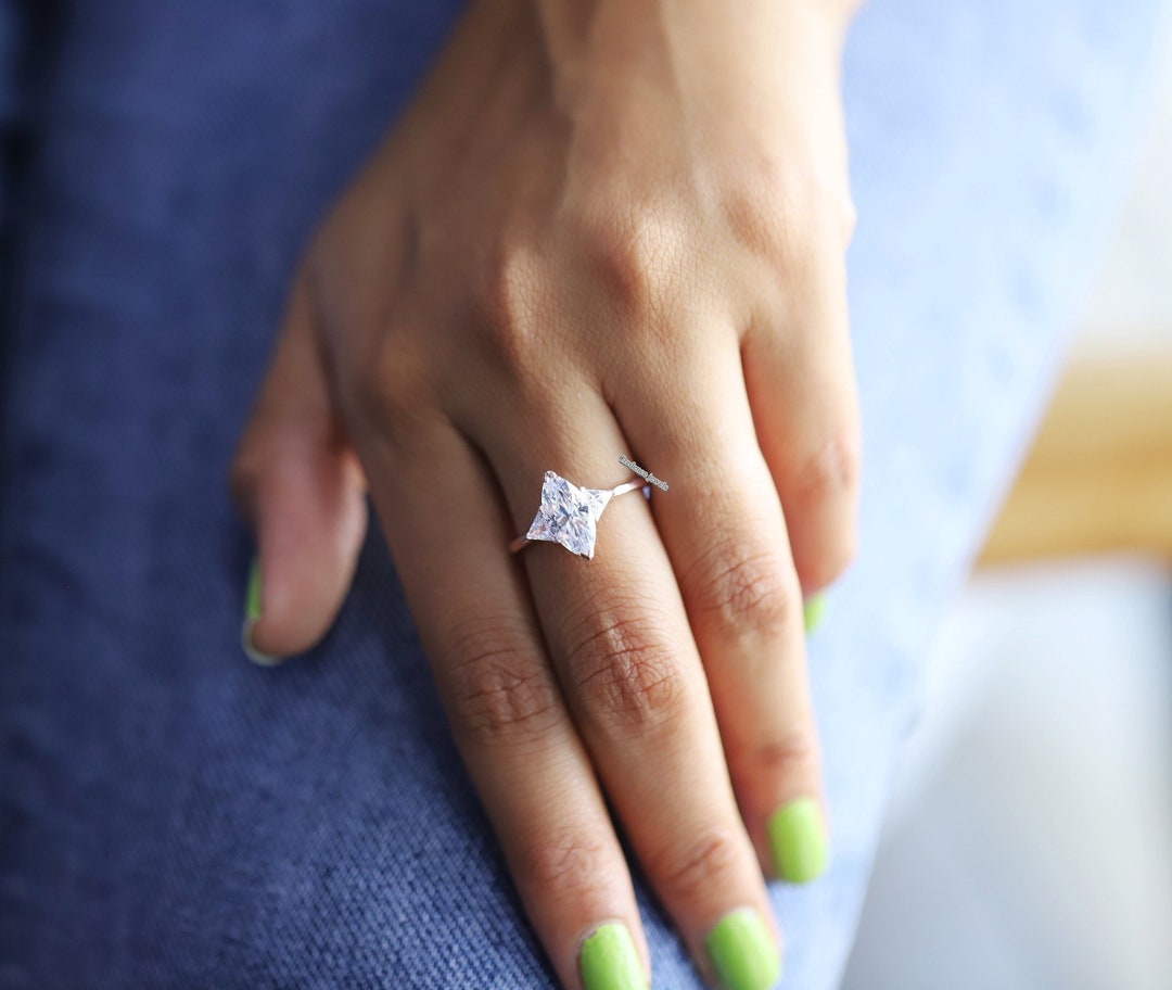 Three Stone Diamond Ring, Past Present Future Ring, Three Stone ...