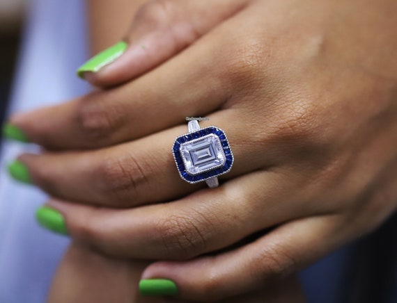 Art deco bezel ring store
