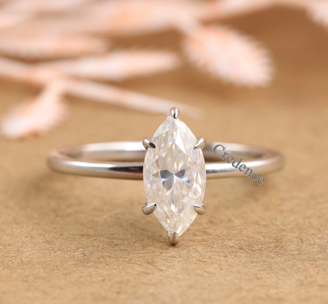 Marquise Solitaire Ring 2CT Marquise Cut Moissanite Ring - Etsy