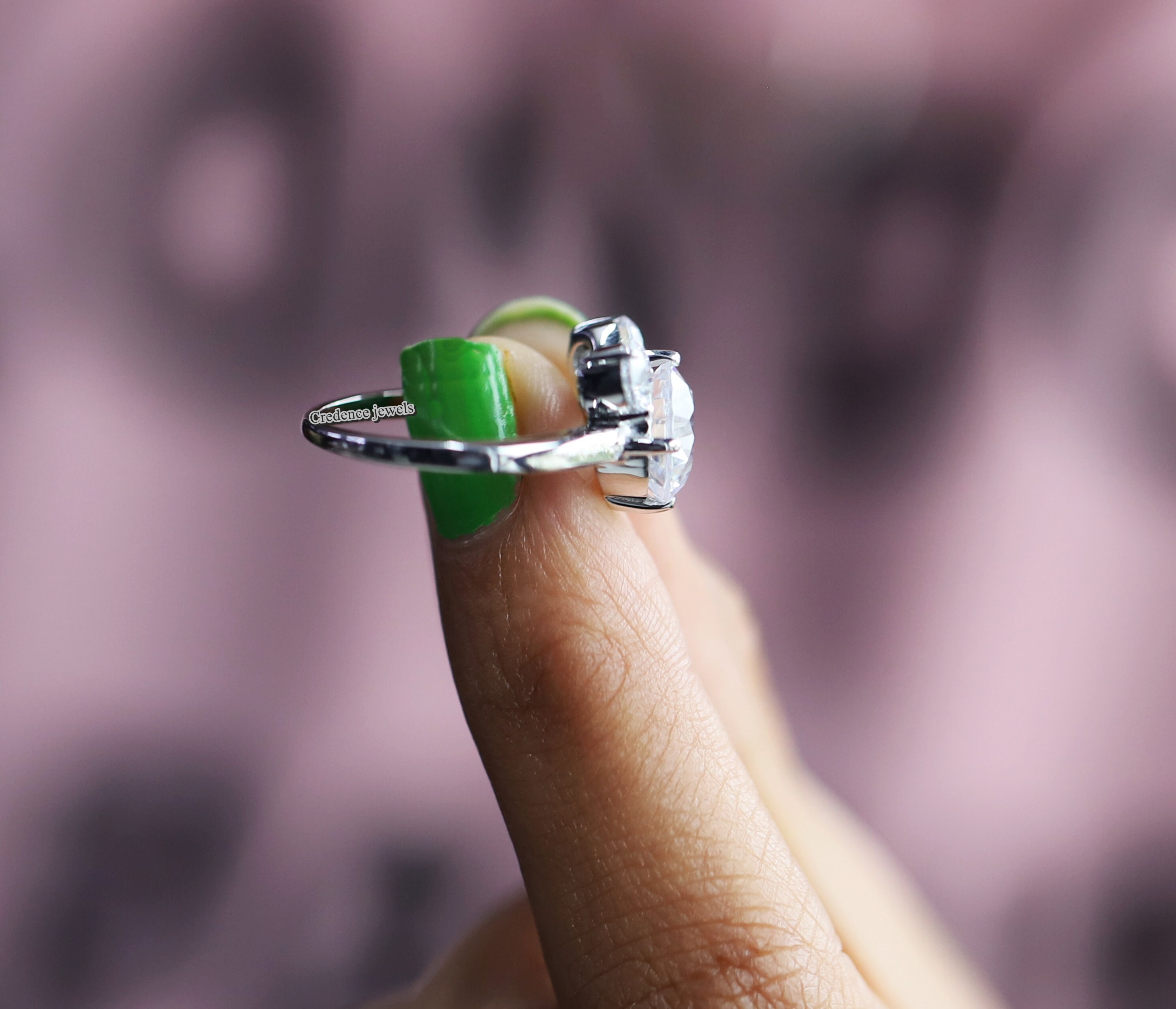 Mouse Engagement Ring Mickey Ring Three Stone Moissanite - Etsy